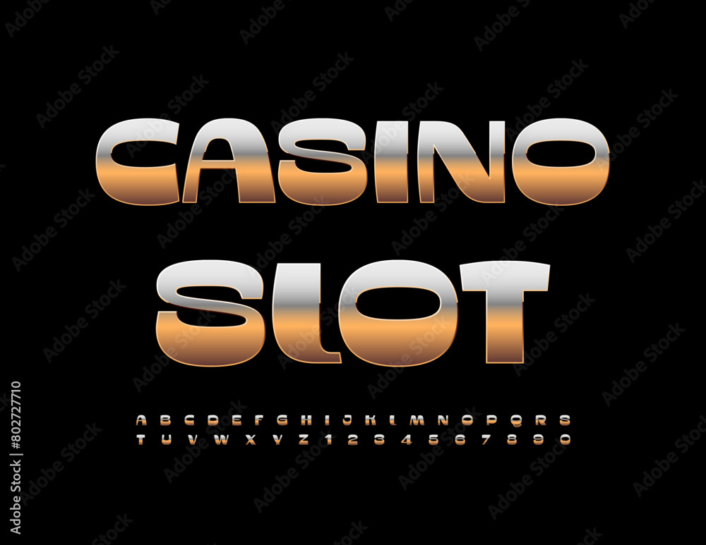 Vector premium icon Casino Slot. Exclusive Gold Font. Trendy Alphabet ...