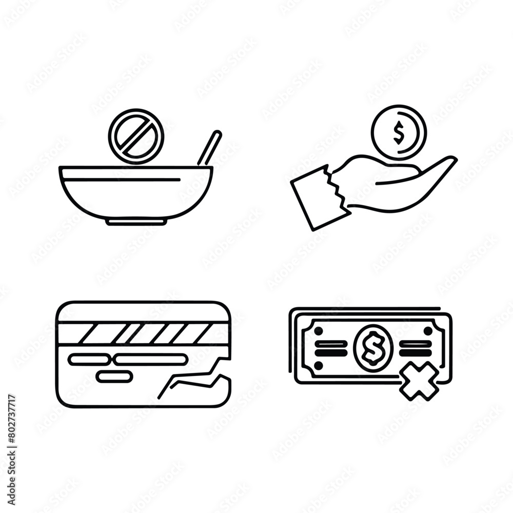 homeless outline icon set includes thin line donation, bunk bed ...
