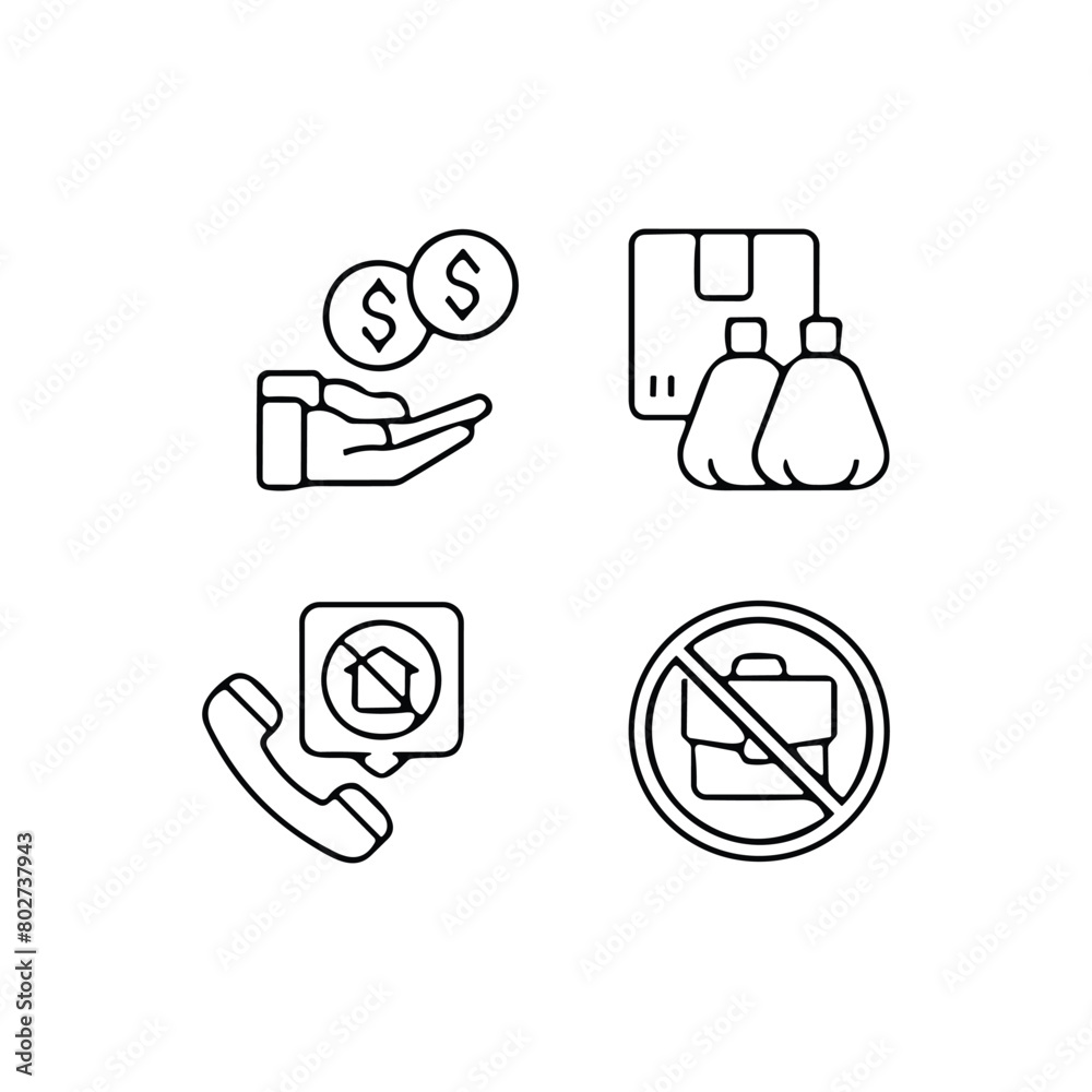 homeless outline icon set includes thin line donation, bunk bed ...
