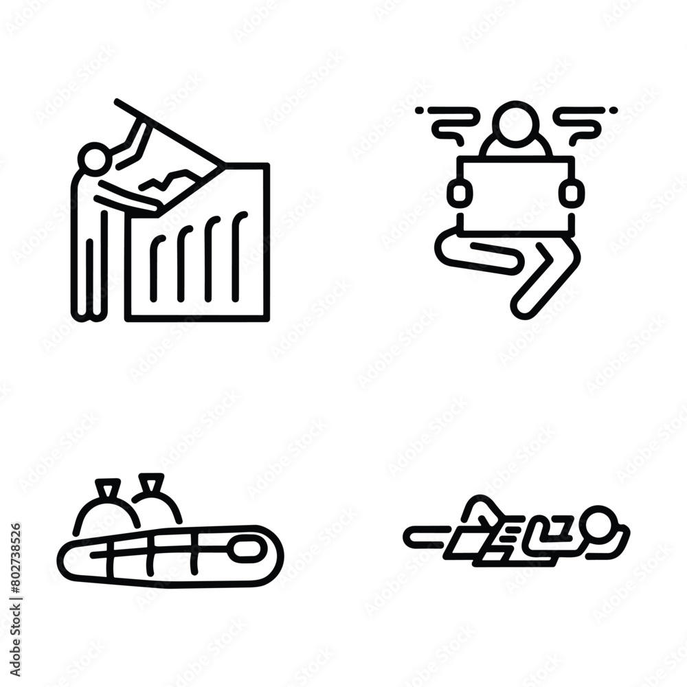 homeless outline icon set includes thin line donation, bunk bed ...