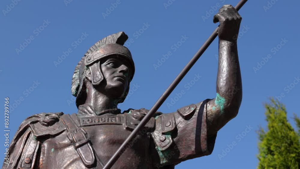 Crucifixion of Jesus Christ against the background of the blue sky. Way ...