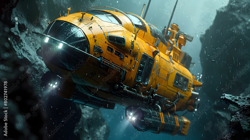 Minimalist Submersible Craft Navigating the Crushing Depths of the ...