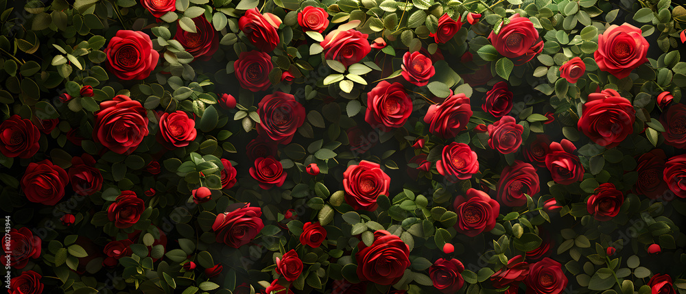 Luxury floral wallpaper texture with beautiful rich red roses, perfect ...