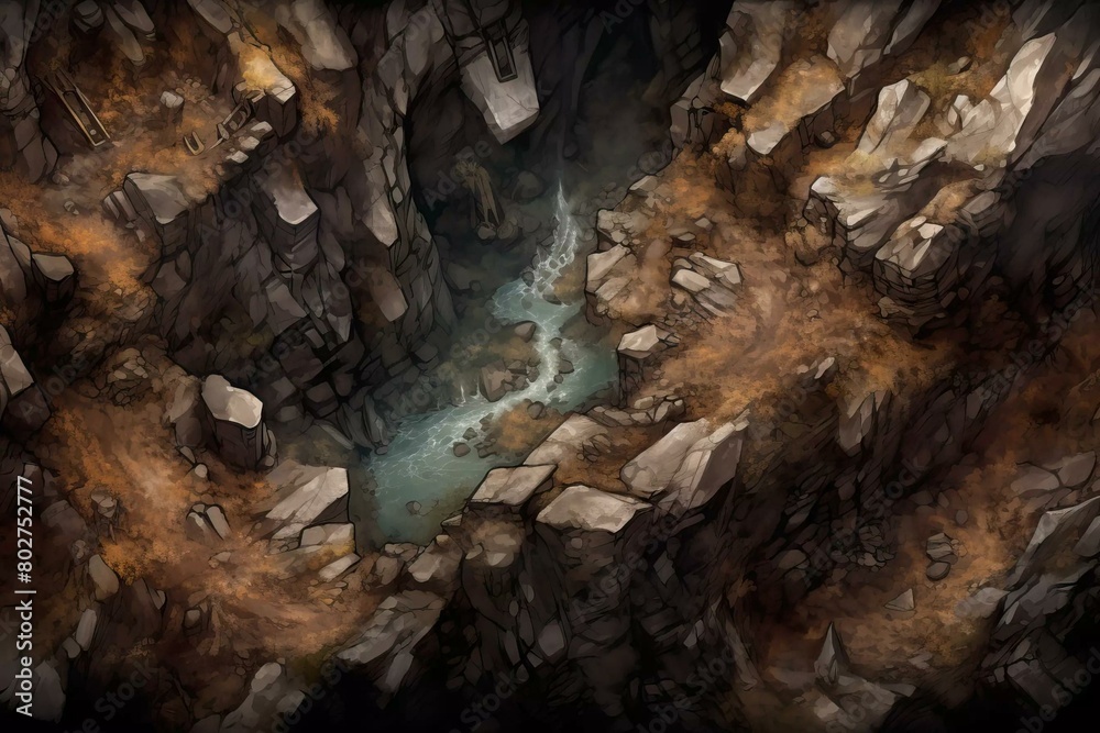 DnD Battlemap cliffside, cave, howling, wind, nature, adventure Stock ...