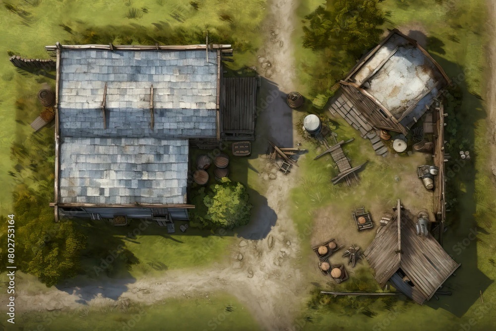 DnD Battlemap blighted, farmstead, thriving, farm, land Stock ...