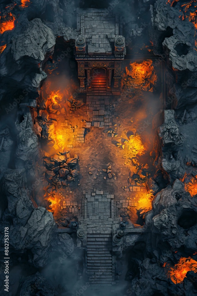 DnD Battlemap boulder, field, battlemap, opened, doors, simple Stock ...