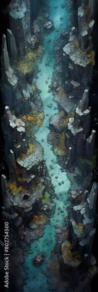 DnD Battlemap cavern, stalactite, forest, adventure, exploration ...