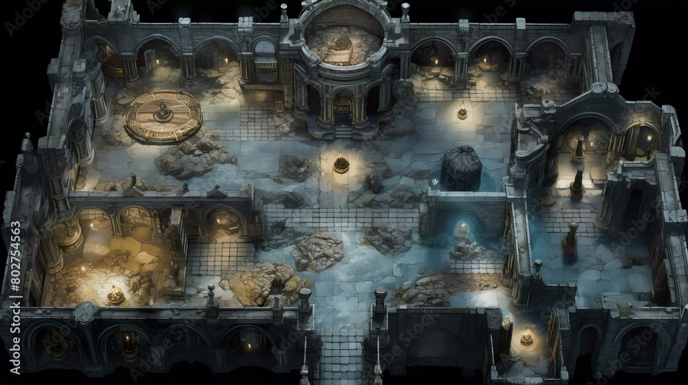 DnD Battlemap battle, map, crystal, palace, intricate, scenarios Stock ...
