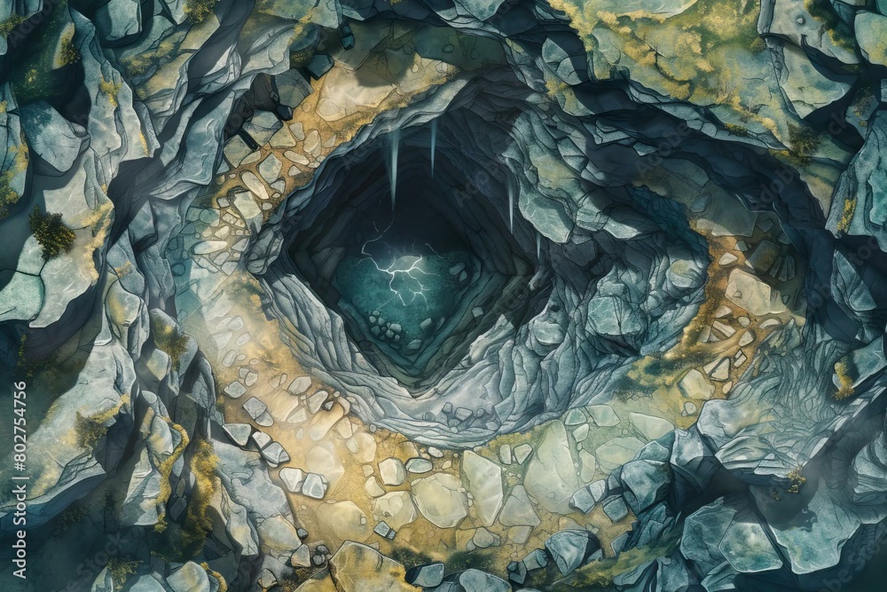 DnD Battlemap crystal, caves, battle, map, fantasy, adventure ...