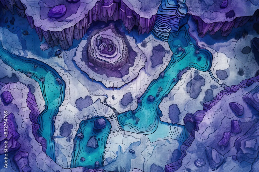 DnD Battlemap crystal, caves, battlemap, underground, detailed, map ...