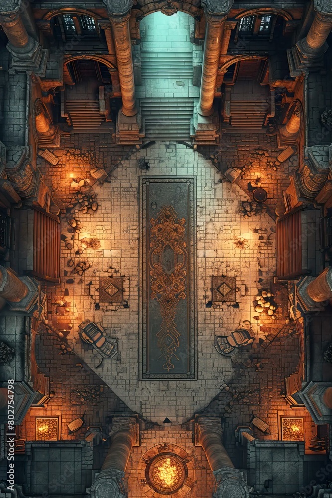 DnD Battlemap crystal, palace, battle, map, open, large Stock ...