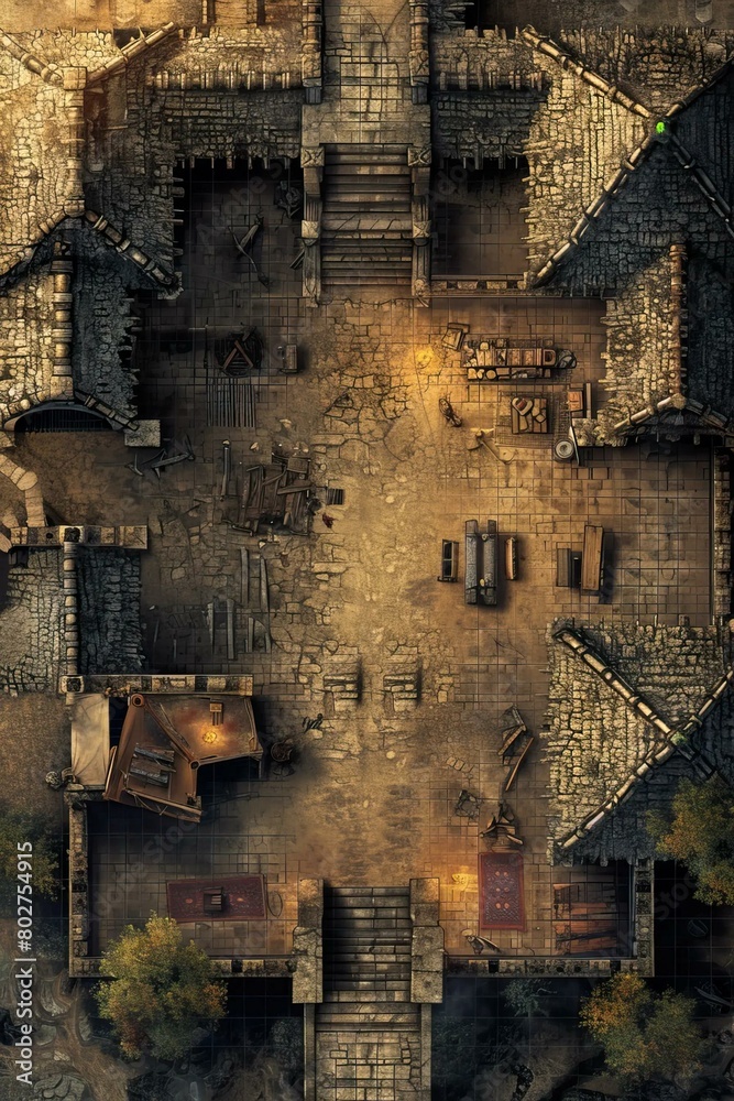 DnD Battlemap abandoned, village, battlemap, ruins, scene, gaming Stock ...