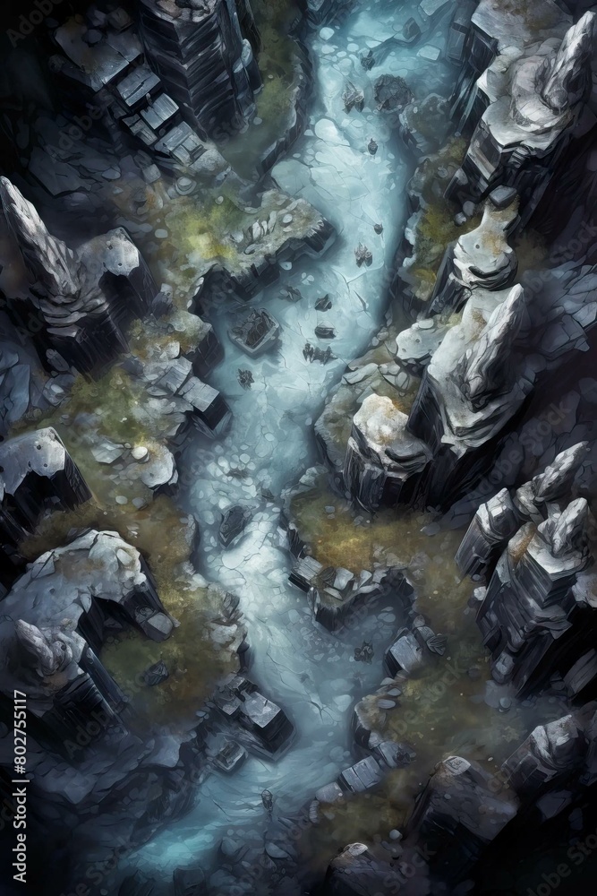 DnD Battlemap battlemap, dynamic, cave, battle, adventurers, creatures ...