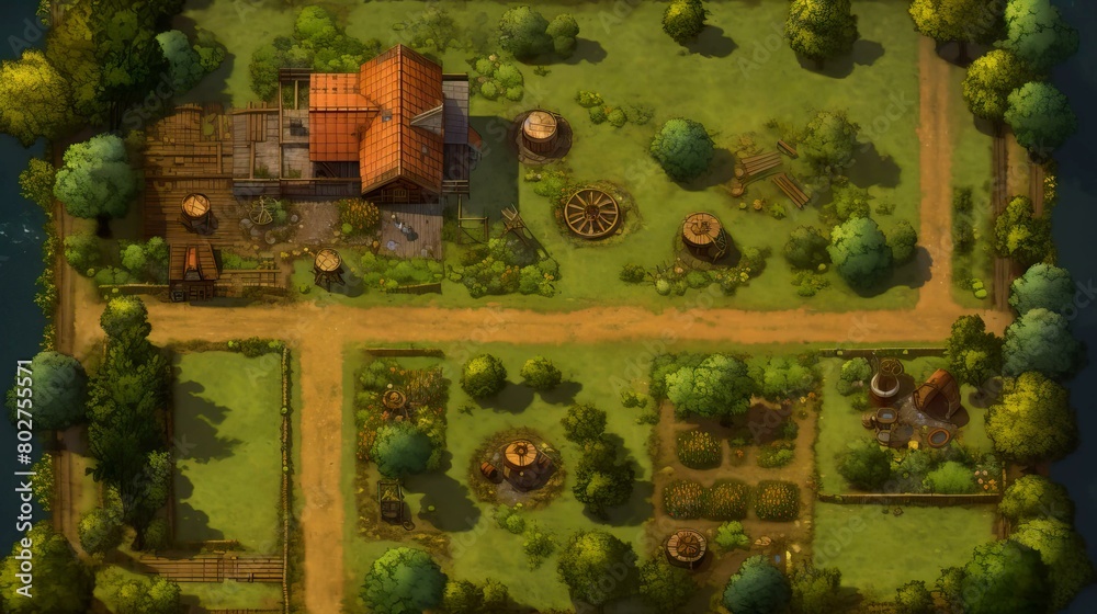 DnD Battlemap Farm of the Elemental: A mystical farm with elemental ...