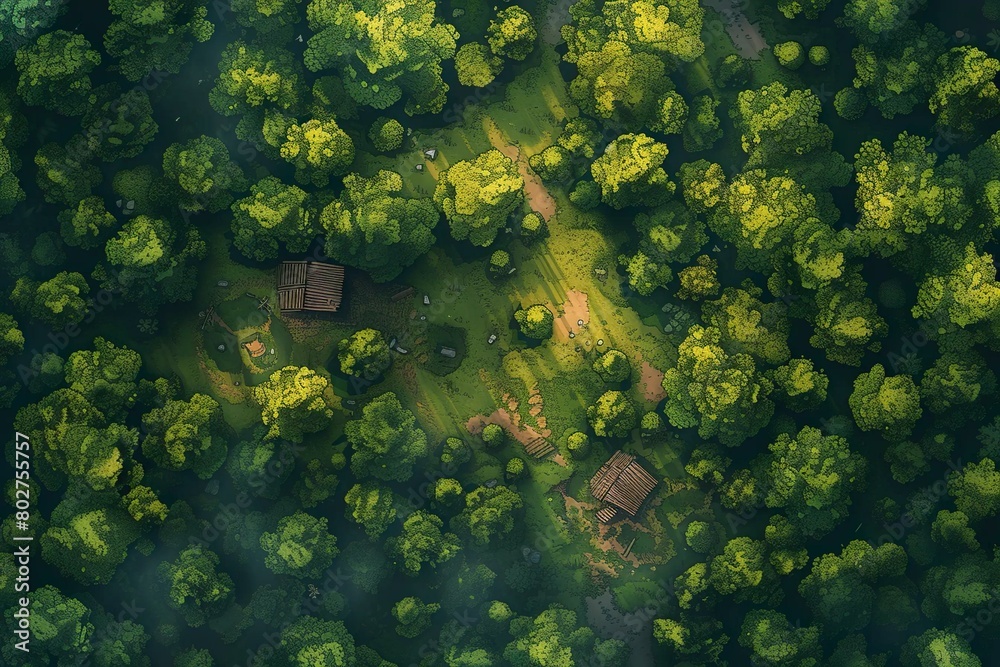 DnD Battlemap Forest camp battlemap with river & bridges. Stock ...