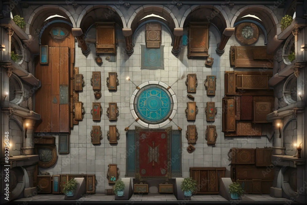 DnD Battlemap Holy Heralds Hallway - Corridor Stock Illustration ...