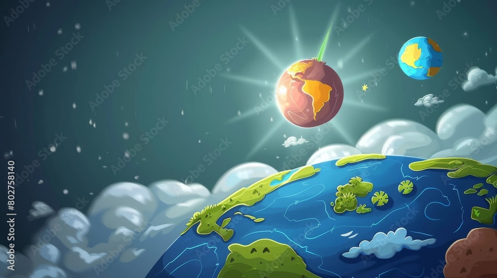 Animated diagram of the ozone layer protection against UV rays ...