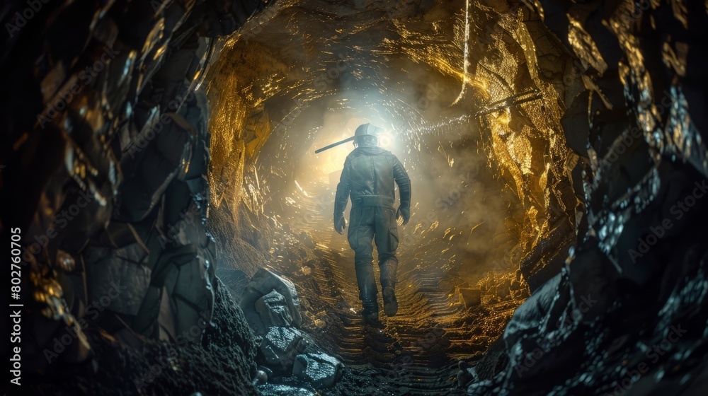 Gold Mining In Underground Tunnels. Quest for Rare Minerals in the ...