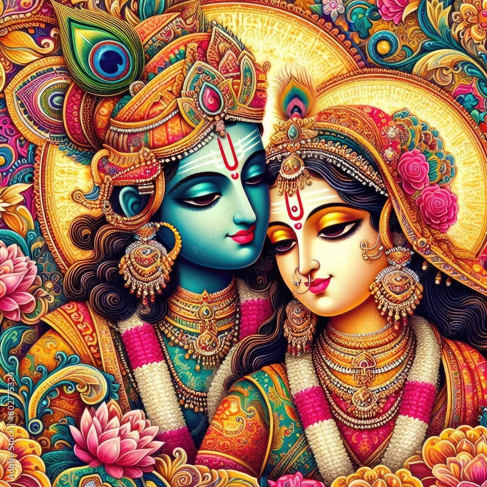 Radha and Krishna's story is the epitome of eternal love. Stock ...