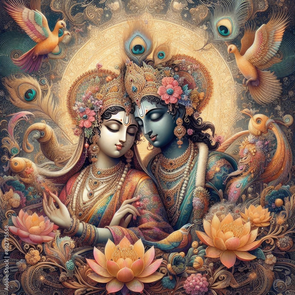 Radha and Krishna's story is the epitome of eternal love. Stock ...