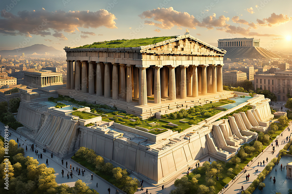 Ancient Greek Parthenon A Modern Complex Stock Illustration | Adobe Stock