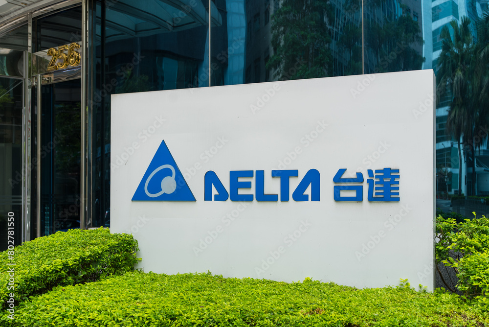 Technology company called Delta signage in Taipei city Stock Photo ...
