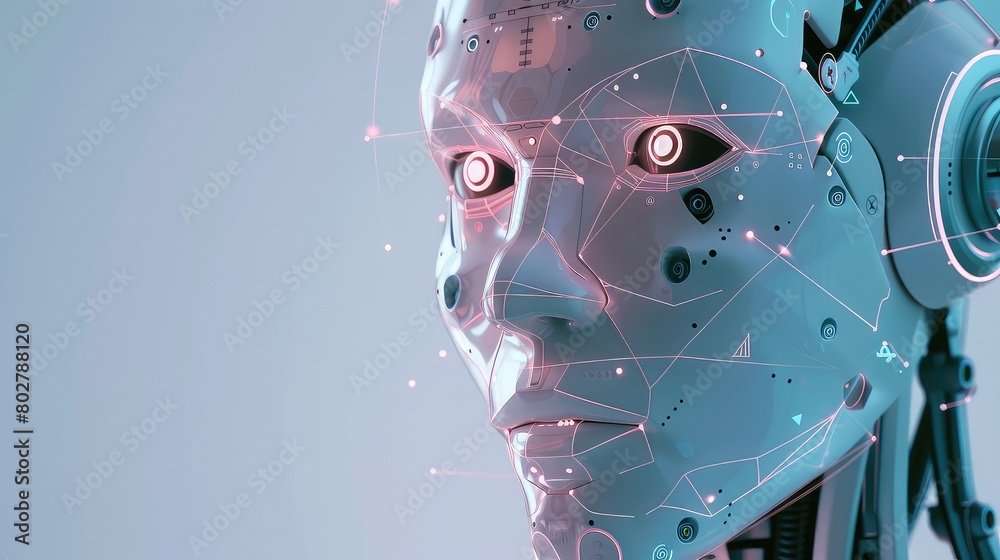 A conceptual image featuring a robot with artificial intelligence ...