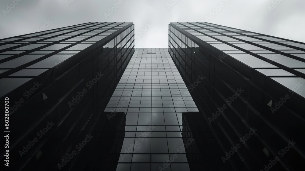 Monolithic design of a corporate headquarters, imposing and uniform, a ...