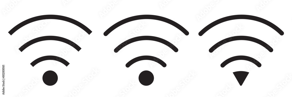 Radio tower icon set. Internet and mobile connection. Linear style ...