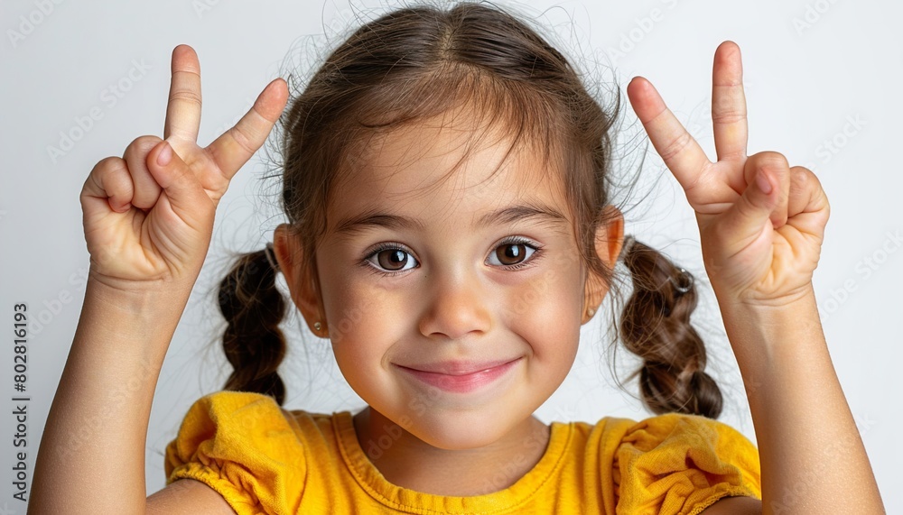 Thank you kid hand sign language on white background Stock Illustration ...