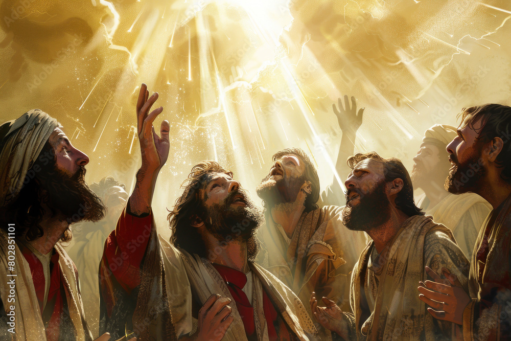 Jesus and Disciples Ascendancy Scene, the Ascension of Christ, the ...