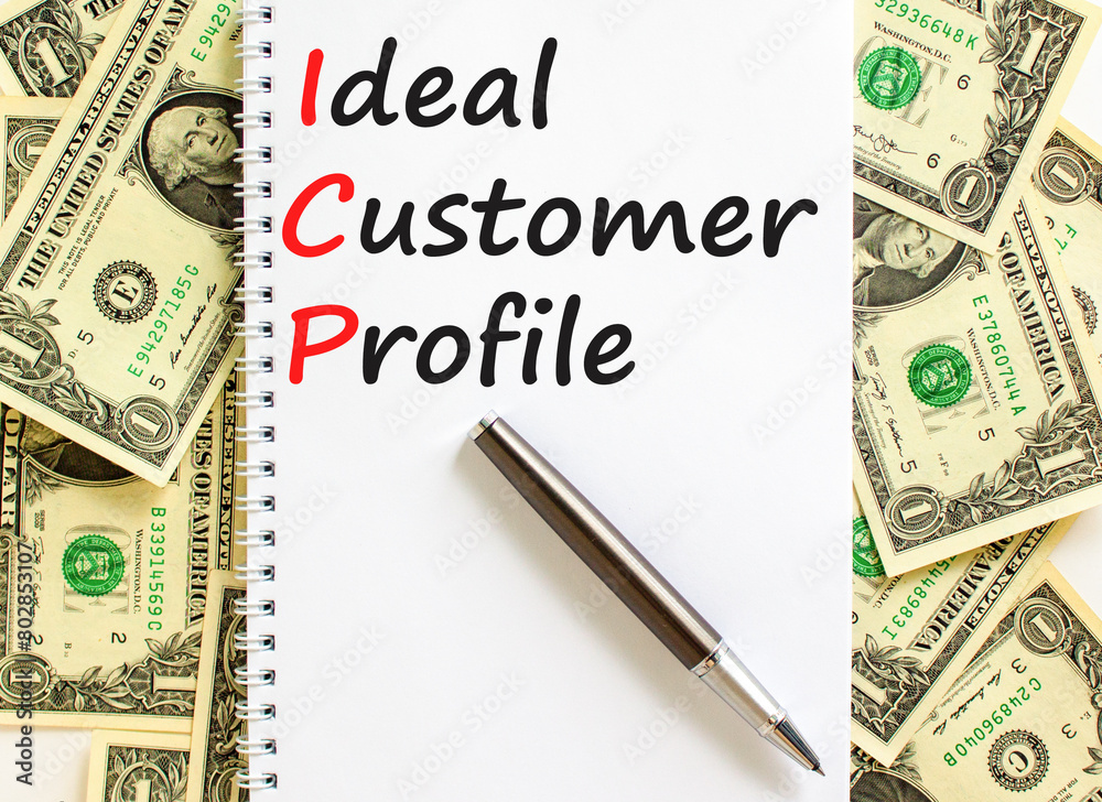 ICP ideal customer profile symbol. Concept words ICP ideal customer ...