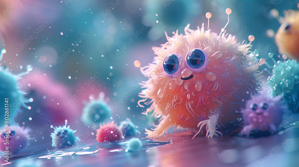 The cutest most amazing creatures in the atomic, 3D rendering of The ...