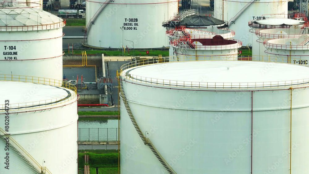 Industrial Hub: A sprawling diesel and gasoline depot, seen from above ...