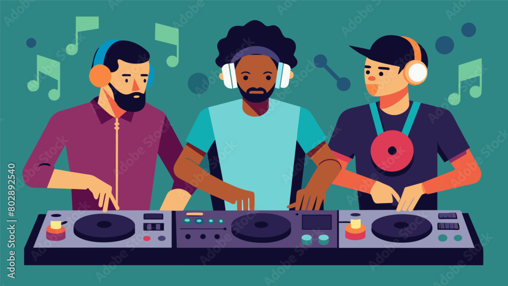 The DJs take turns showing off their skills seamlessly blending ...