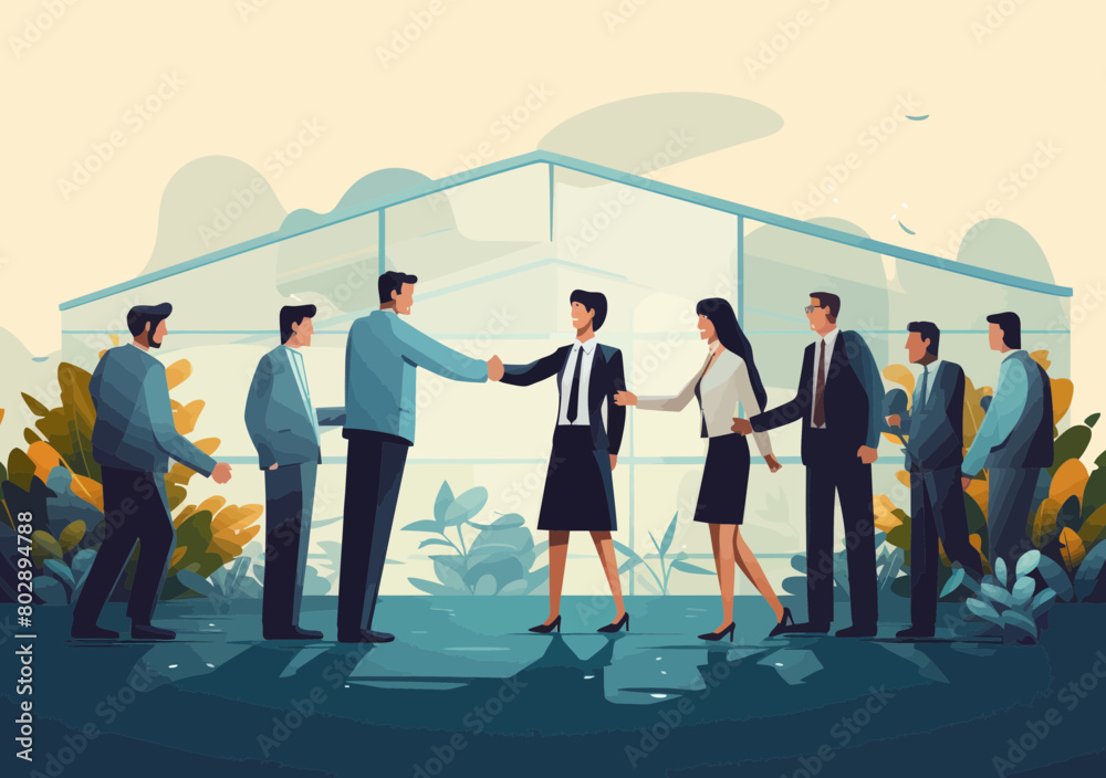 Onboarding New Employee: Manager Handshake Welcoming New Hire to Team ...