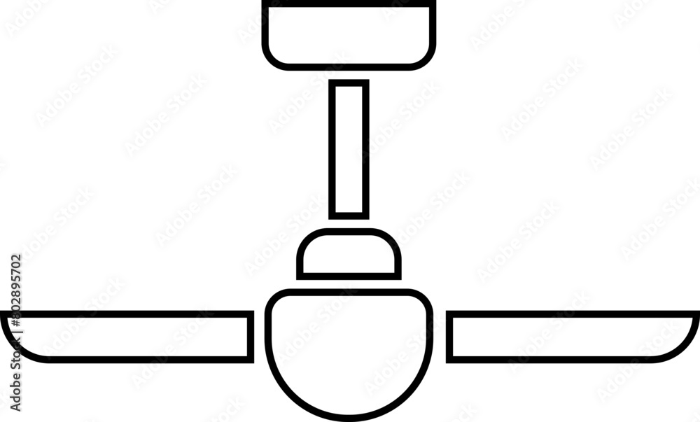 Celling fan icon in trendy line style editable stock. Air Fan vector ...