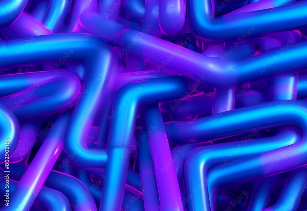 Seamless abstract background with neon glowing pipes and chains ...
