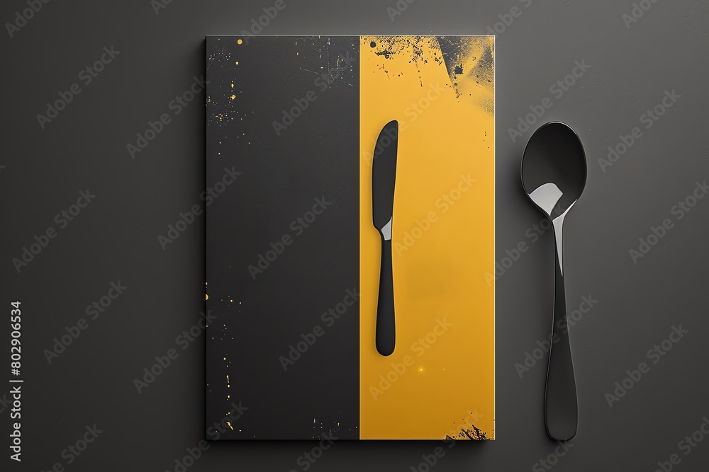 Vector menu template for restaurant and cafe Menu cover design in black ...