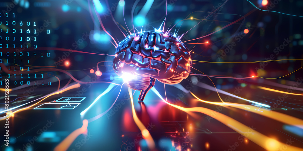 Neural circuit and electronic cyber brain in a quantum computing system, concept of artificial ...