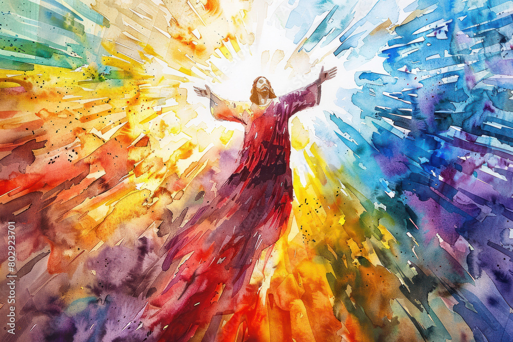 Ascension of Jesus in Watercolor., the Ascension of Christ, the ...