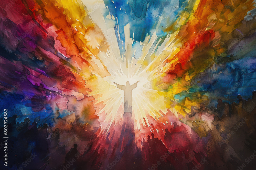 Ascension Watercolor Painting of Jesus, the Ascension of Christ, the ...