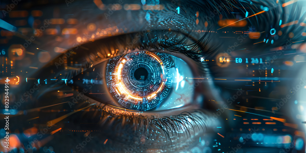 Blue, ultratech, digital eye, futuristic technology, abstract backdrop ...