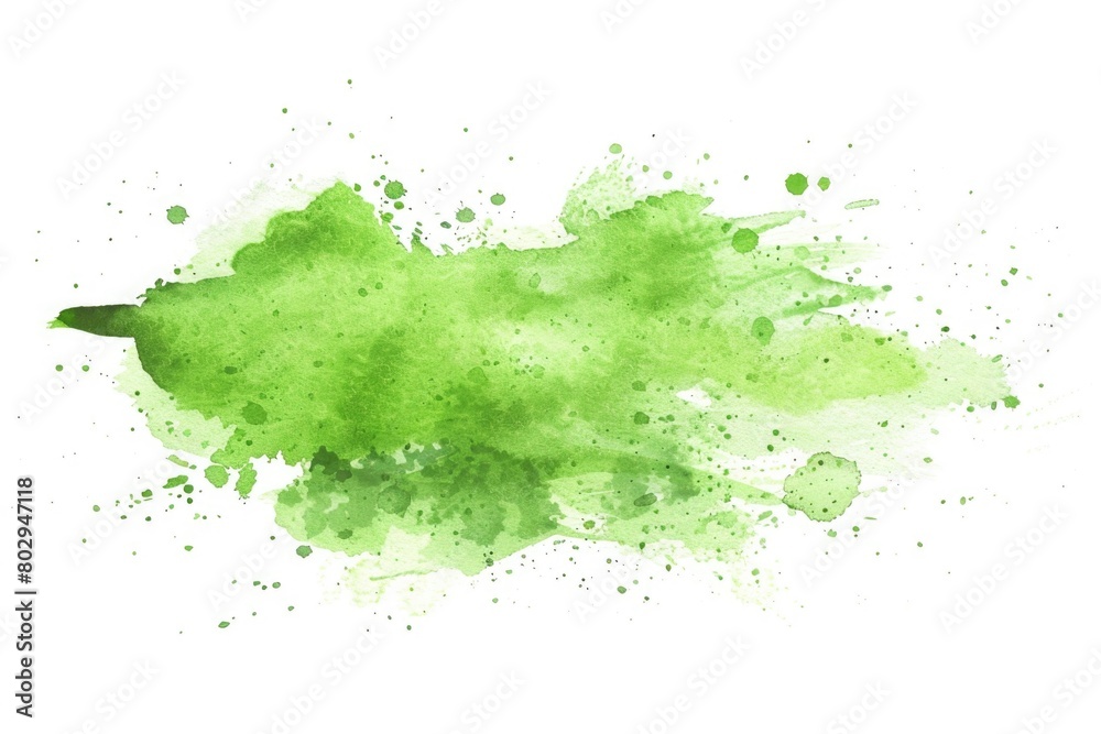 Abstract green watercolor splash on a white background. Ideal for ...