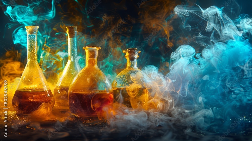 Artistic representation of the alchemical gold transformation process ...