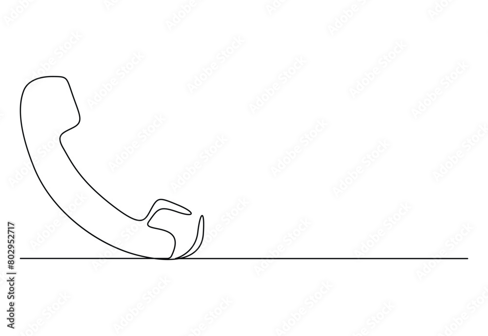 Telephone continuous single line drawing vector illustration. Premium ...
