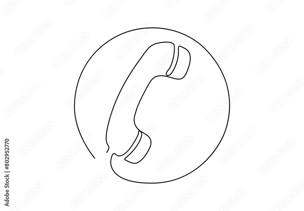 Telephone continuous single line drawing vector illustration. Premium ...