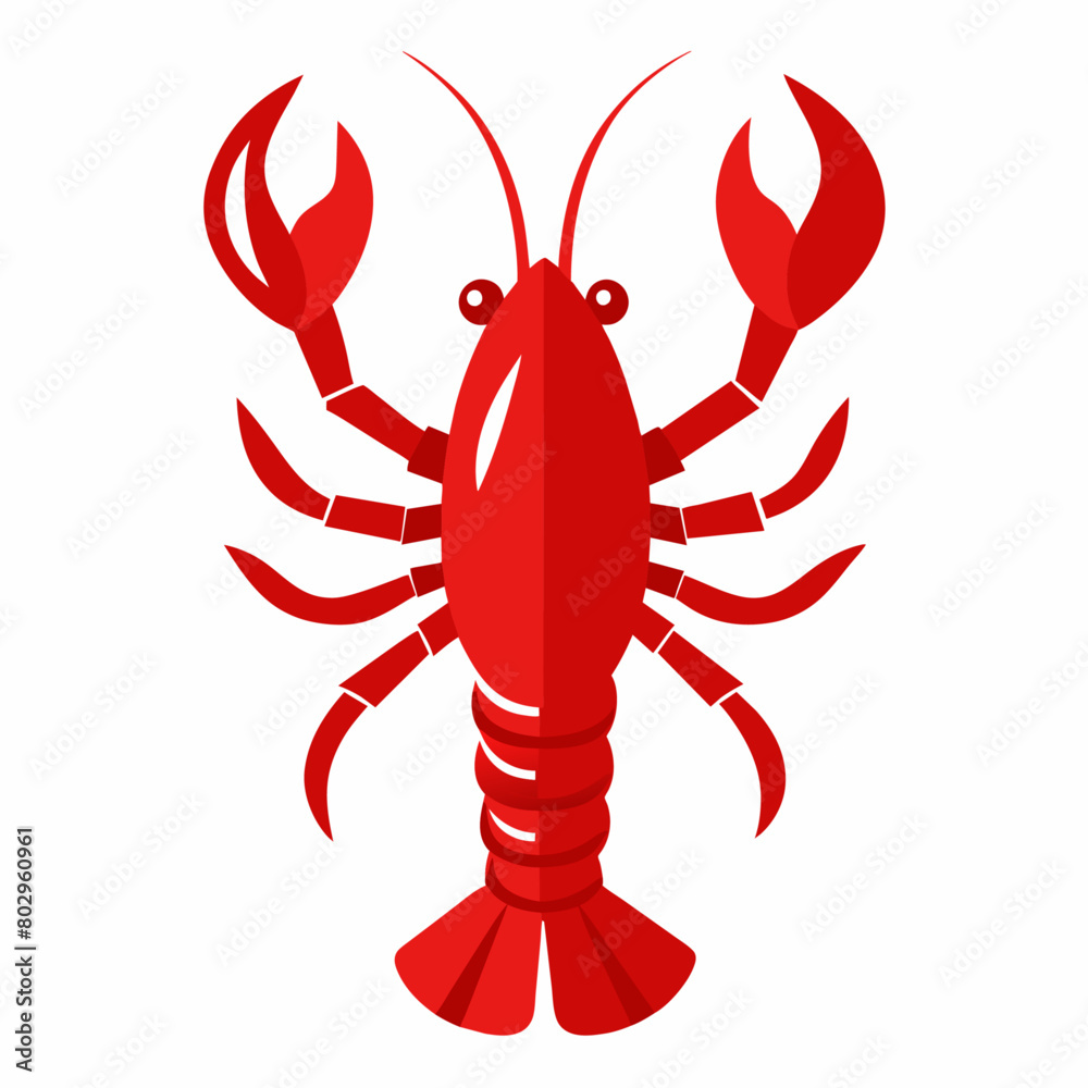 Lobster vector clipart art illustration, solid white background (2 ...