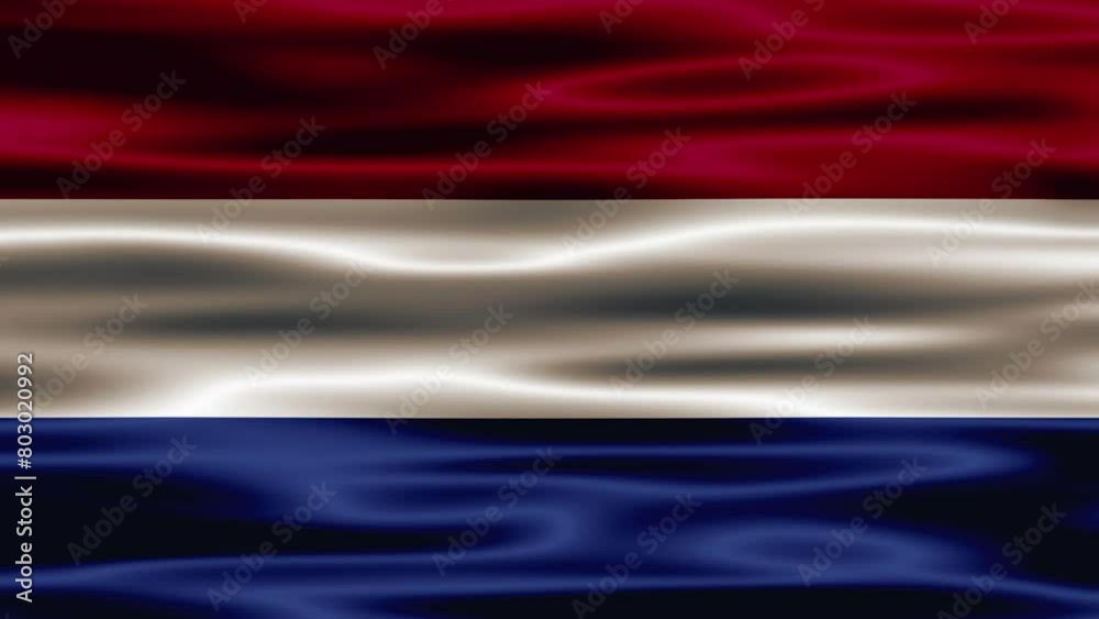 Flag of Netherlands waving on a loopable 4K animation. Holand flag ...
