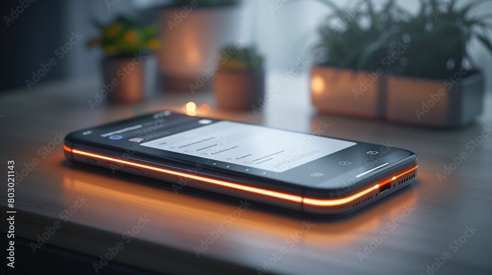 An illuminated smartphone screen displaying a completed online survey ...
